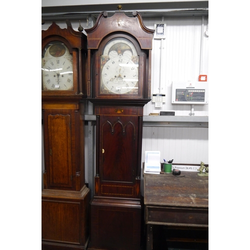 A Georgian mahogany longcase clock with moon roller dial, Edward ...