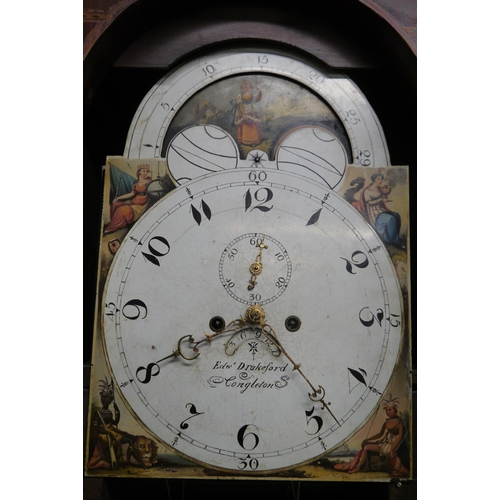 A Georgian mahogany longcase clock with moon roller dial, Edward ...