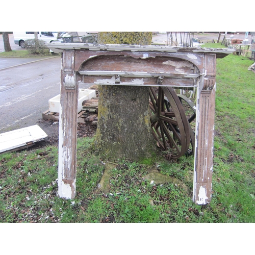 A part painted fire surround, fluted jambs