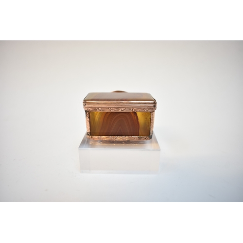 A late 18th/early 19th Century banded agate snuff box, composed of six ...