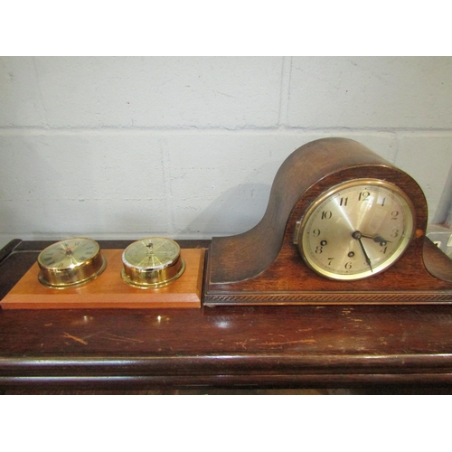 An early 20th Century Napoleon hat mantel clock and a wall mounted ...