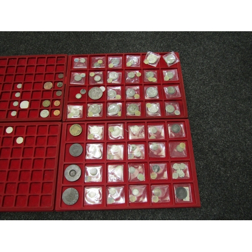 A coin collectors case containing five part filled trays of mainly 20th ...