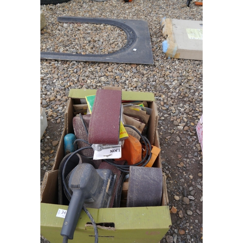 A boxed Elu sander and sandpaper. DTI Failure : Please see information ...