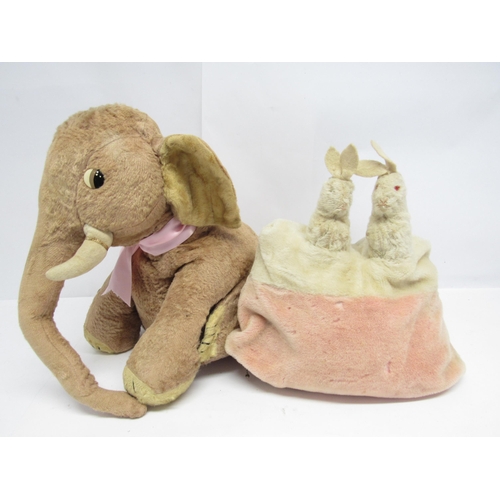 A vintage Merrythought circus elephant pyjama case, together with ...