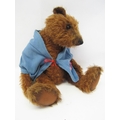 A handmade dark brown mohair jointed teddy bear by Futch Bears, 44cm tall