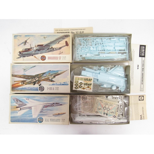 A collection of boxed Airfix 1:72 scale military aircraft plastic model ...