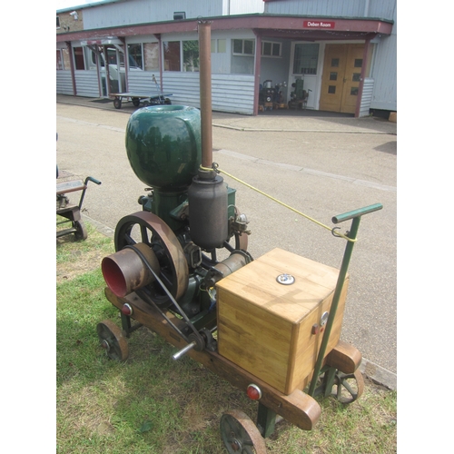 A Petter "M" type "apple top" oil engine tank cooled 3hp on dolly base ...