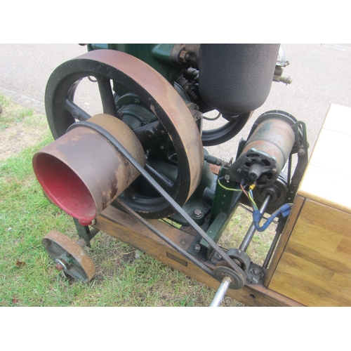 A Petter "M" type "apple top" oil engine tank cooled 3hp on dolly base ...