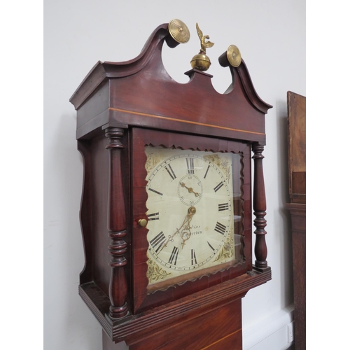 A mahogany satinwood and ebony inlaid cased longcase clock by James ...