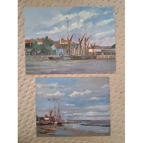 MIKE SAMSON (XX/XXI) Two unframed oils on board, Maldon scenes, Essex ...