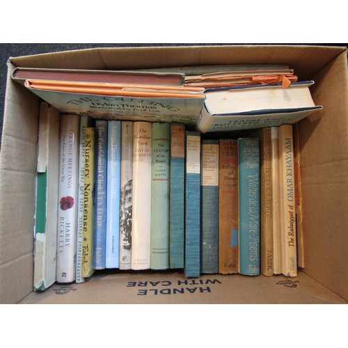 Two boxes of assorted poetry, incl. Seamus Heaney, Dylan Thomas, T.S ...