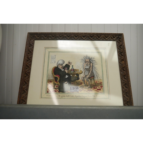 A hand coloured print Jay H Humphrey "Be gone dull care I prithee ...