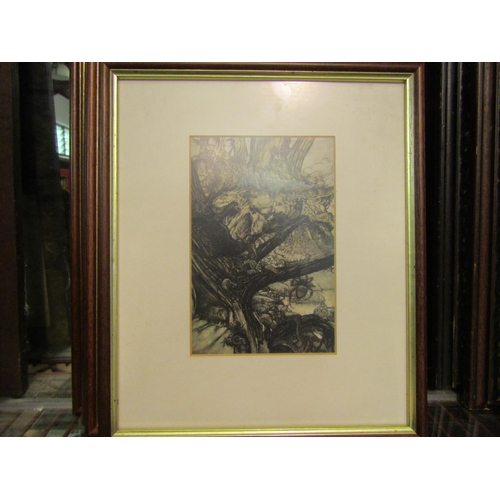 Seven assorted Arthur Rackham prints, framed and glazed