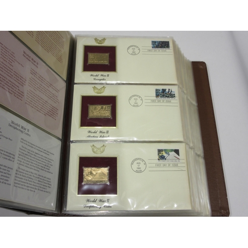 Golden Replicas of United States stamps, proof replicas on a surface of ...