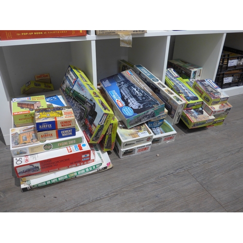 A quantity of mixed unmade model kits, all railway related including ...