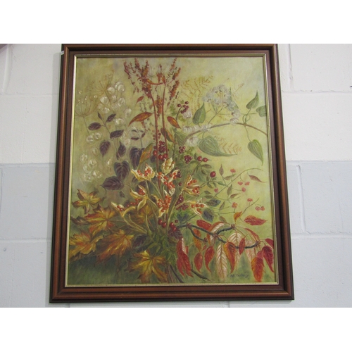 C.A.C. BALEY (XX): An oil on board still life of autumnal foliage ...
