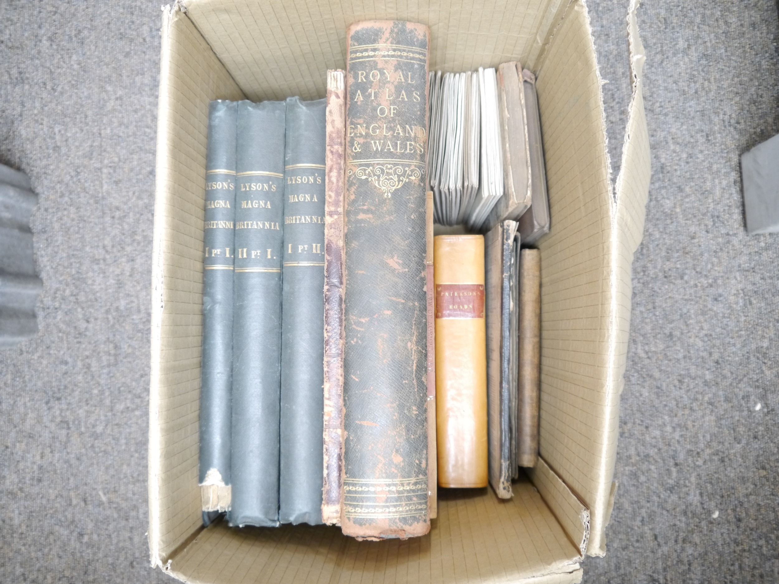 A collection of assorted topography books, atlases, maps etc, including ...