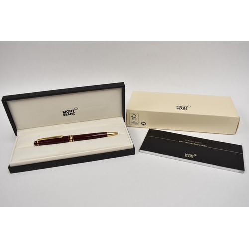 A Montblanc Meisterstuck ballpoint pen in Burgundy with resin barrel ...
