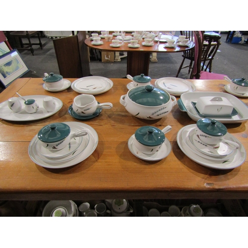 A Denby "Greenwheat" pattern part table service