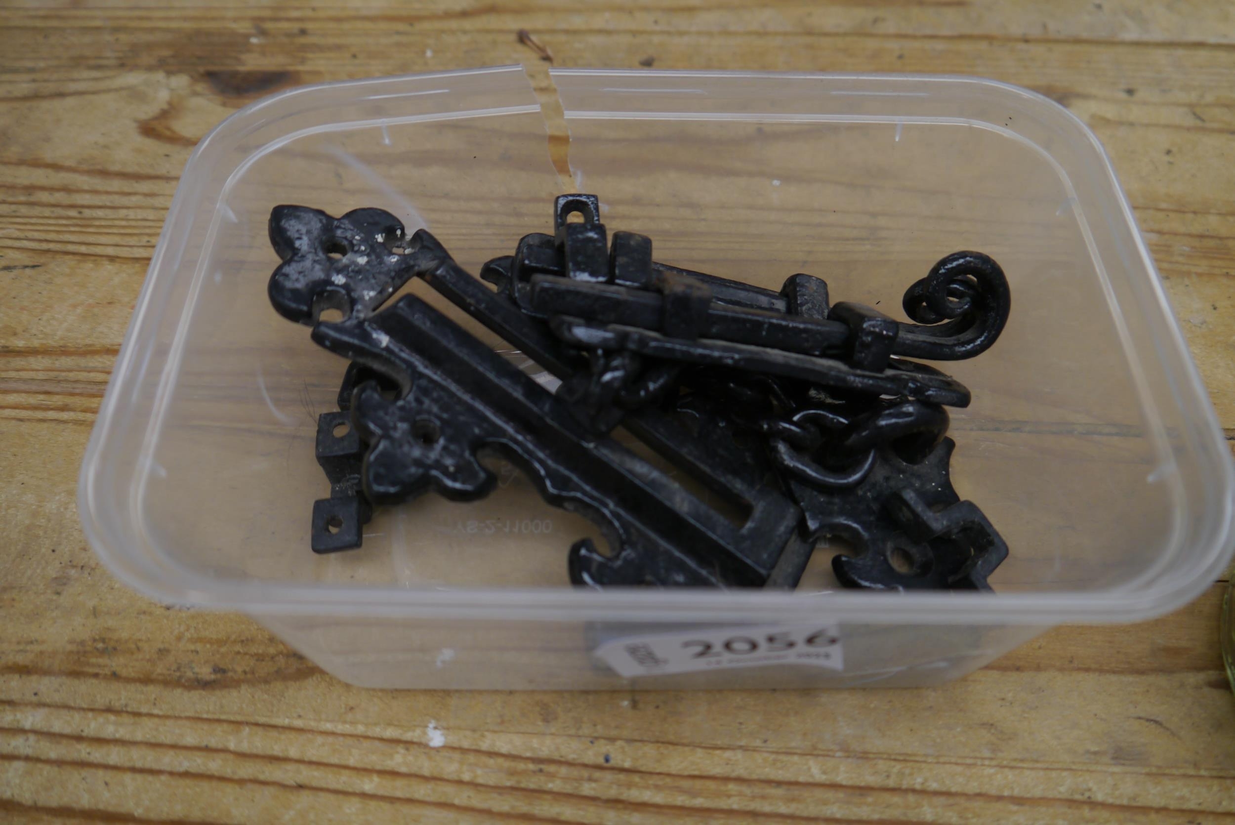 A Gothic iron door safety chain lock and two bolts