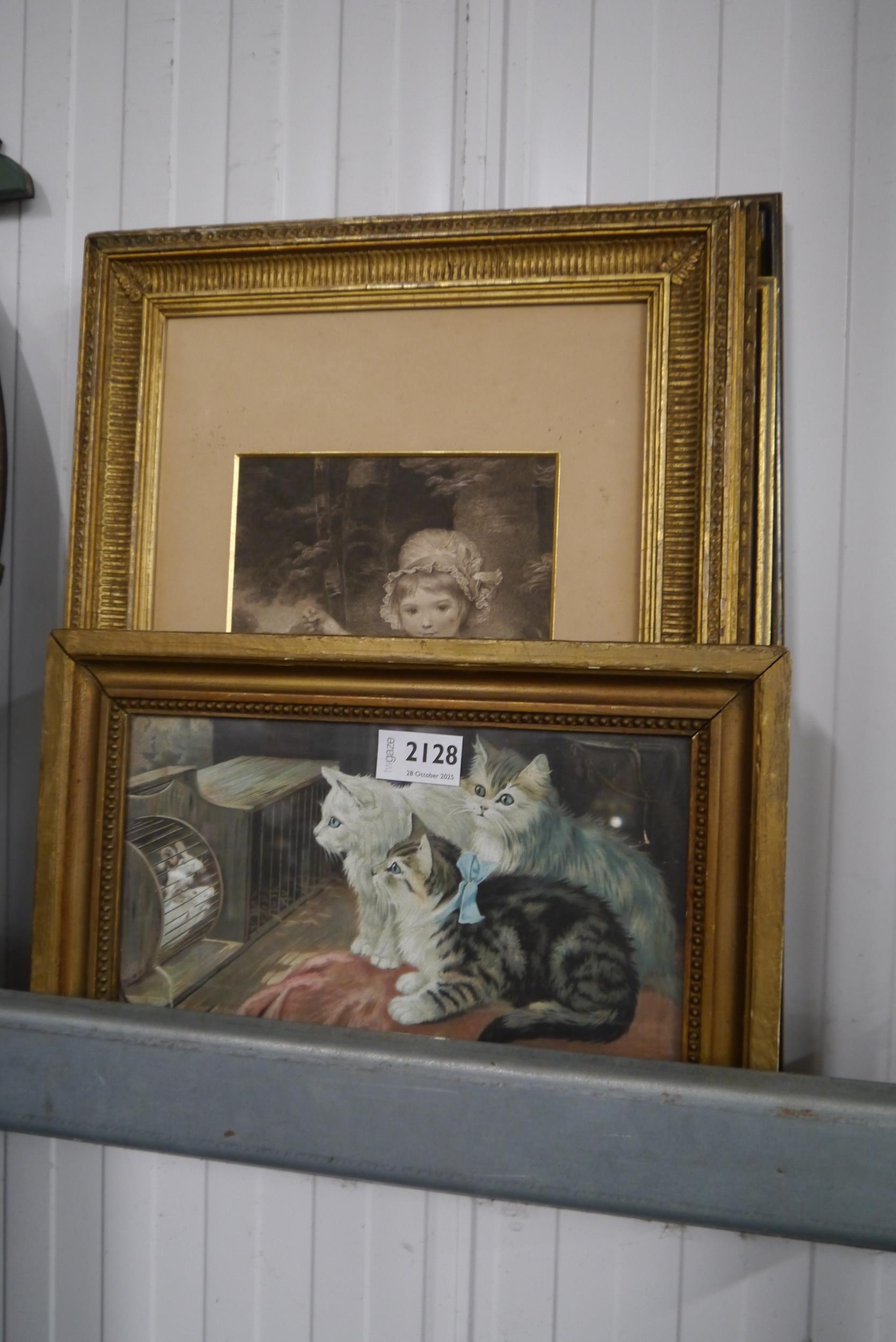 Four gilt framed pictures