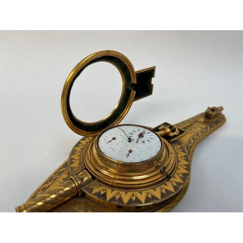 A circa 1800 rare Ralph Gout of London gilt brass horse-rider's ...