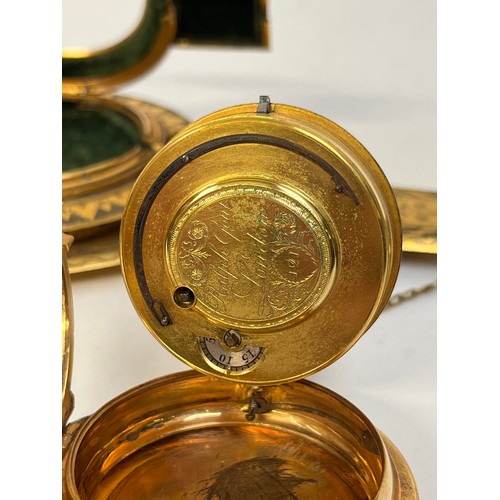 A circa 1800 rare Ralph Gout of London gilt brass horse-rider's ...