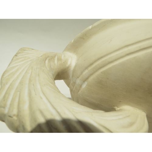 CONSTANCE SPRY (1886-1960) a twin fern handled pedestal vase, unglazed ...