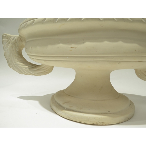 CONSTANCE SPRY (1886-1960) a twin fern handled pedestal vase, unglazed ...