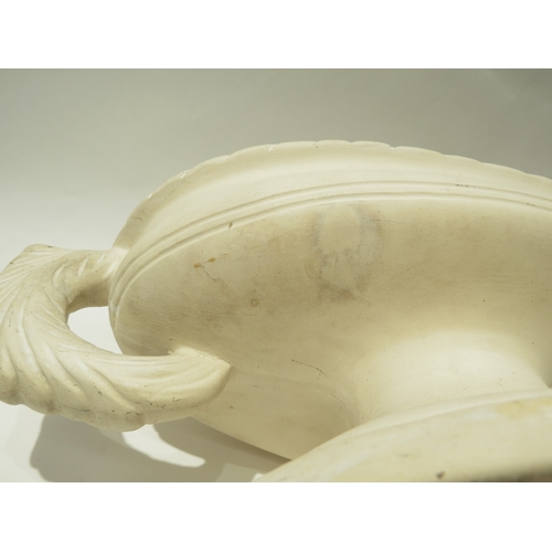 CONSTANCE SPRY (1886-1960) a twin fern handled pedestal vase, unglazed ...