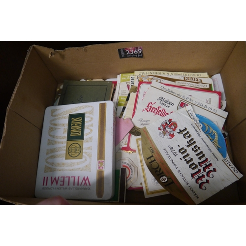 A box of bygone labels