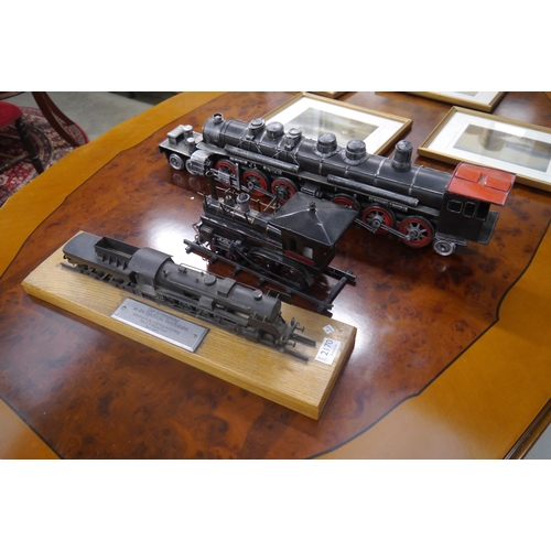 A mounted German railway presentation model and two other metal model ...