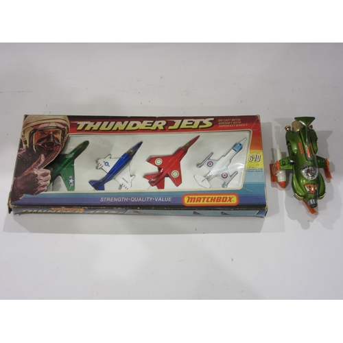 A boxed Matchbox Thunder Jets set and a Dinky UFO interceptor diecast