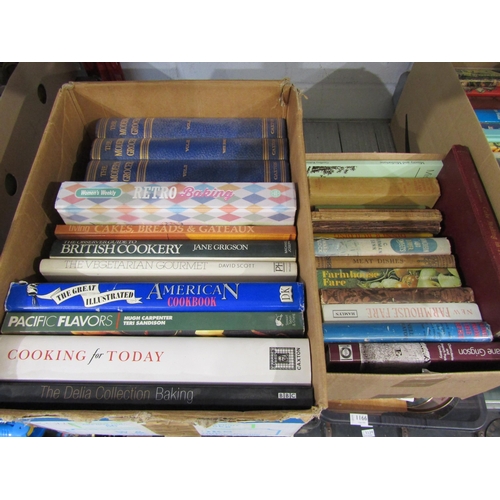 Four boxes of assorted vintage cookery books, including American, Amish ...