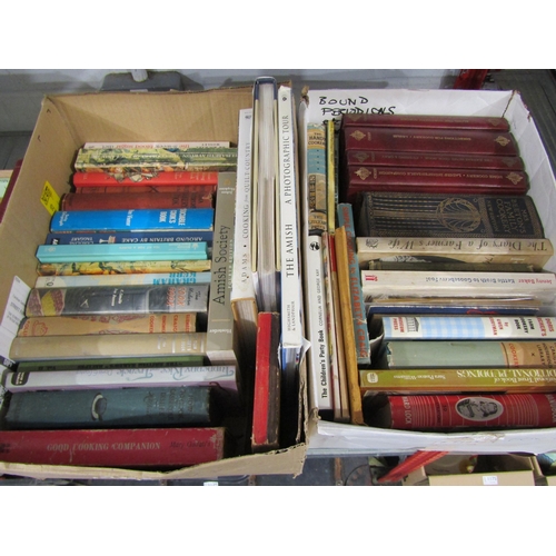 Four boxes of assorted vintage cookery books, including American, Amish ...