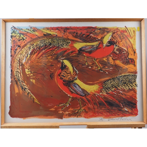 David Koster: a signed limited edition screen print, golden pheasants ...
