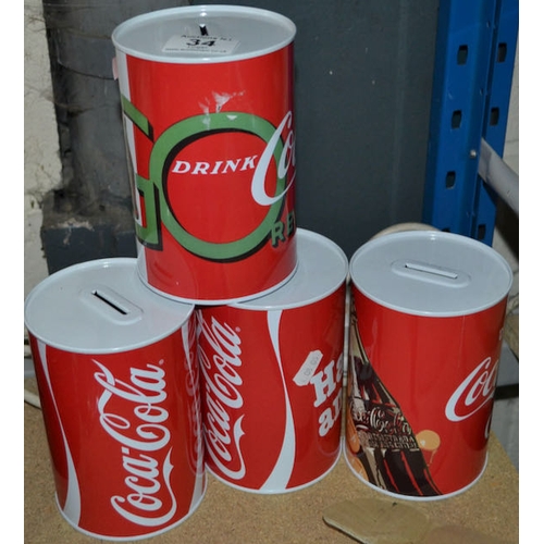 4 x Coca Cola Money Box Tins