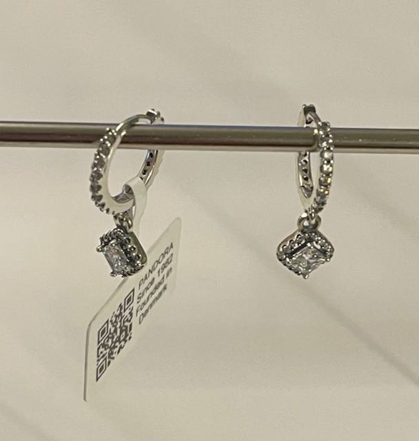 Square sparkle hoop earrings pandora store