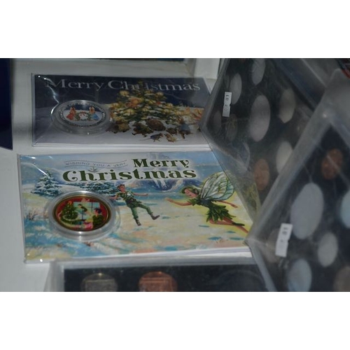 3x Coin Collector Cases with Some Coins + 2x Collectable Christmas ...