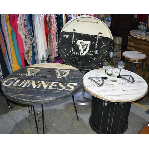 Rustic Guinness Table On Hair Pin Legs + Circular Guinness Wall Hanging ...