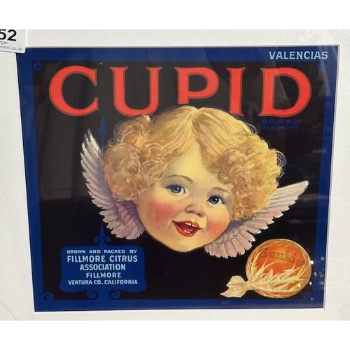 Framed Cupid Brand Valencias Print - Appx 16x15"