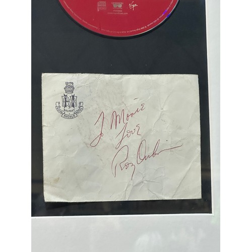 Framed Signed Roy Orbison Autograph on Royal Avenue Hotel Belfast ...