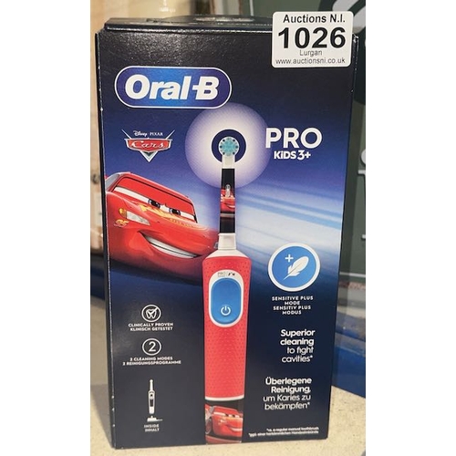 Oral B Disney Cars Kids 3+ Rechargeable Toothbrush - Box Sealed