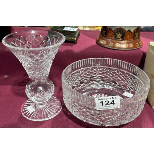 Tyrone Crystal Vase + Tyrone Crystal Bowl