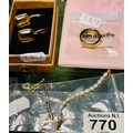 Calm Collective Fidget Ring + Dress Pearl T Bar Bracelet + Pair Of Earrings