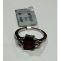 Silver Garnet & White Topaz Ring RRP £155
