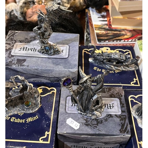 8x Boxed Tudor Mint + 2x Myth & Magic Collectible Figures