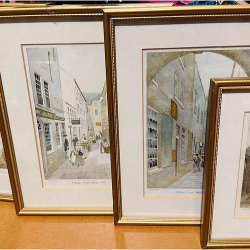 Set of 4 Framed Belfast Prints + Donaghadee Print