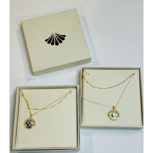 Orelia Spinning Disc Necklace x 2 RRP £64