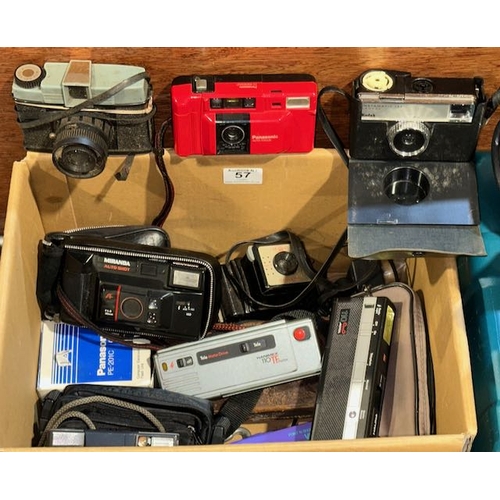 Large Box Of Assorted Cameras Incl Vintage